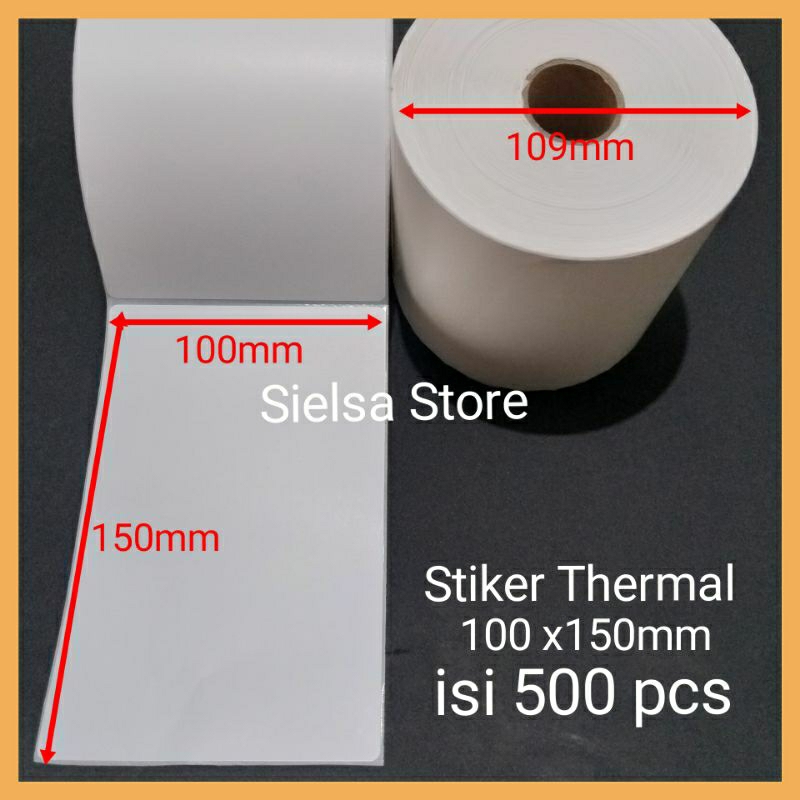Jual Label Stiker Thermal 100 x 150mm (10 x 15cm) isi 500 pcs tipe Roll ...