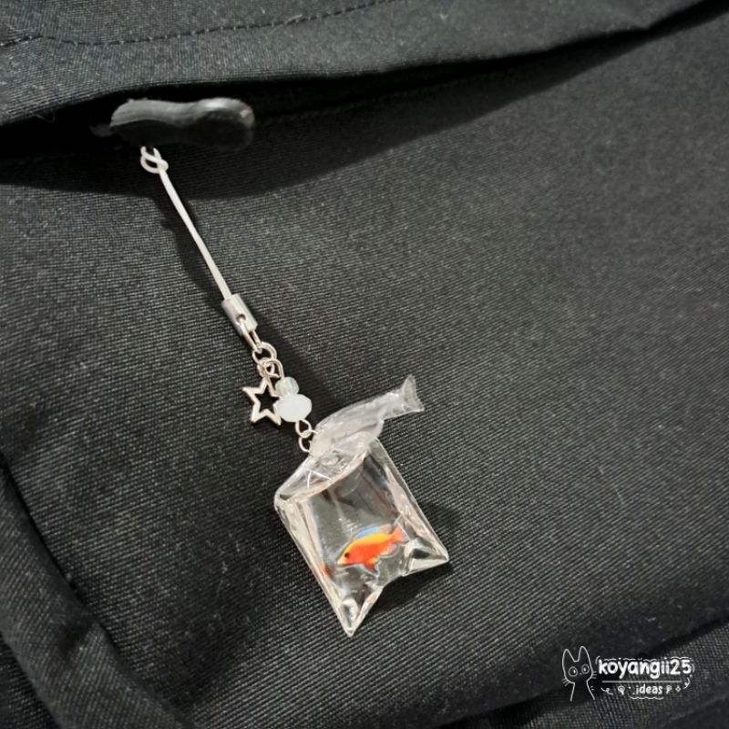 Jual Night Market Fish Phonestrap | Fish in a bag Keychain Beads Phone ...
