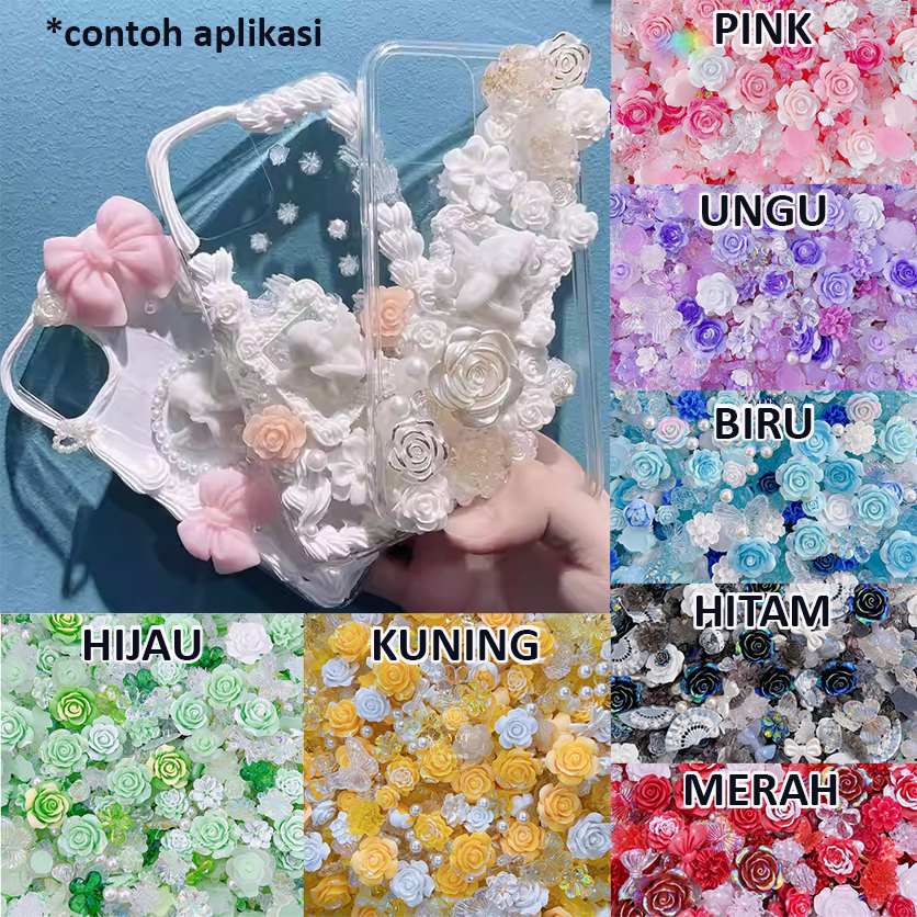 Jual Hiasan Decoden Case Toploader Imut Mixed BUNGA MUTIARA Topping ...