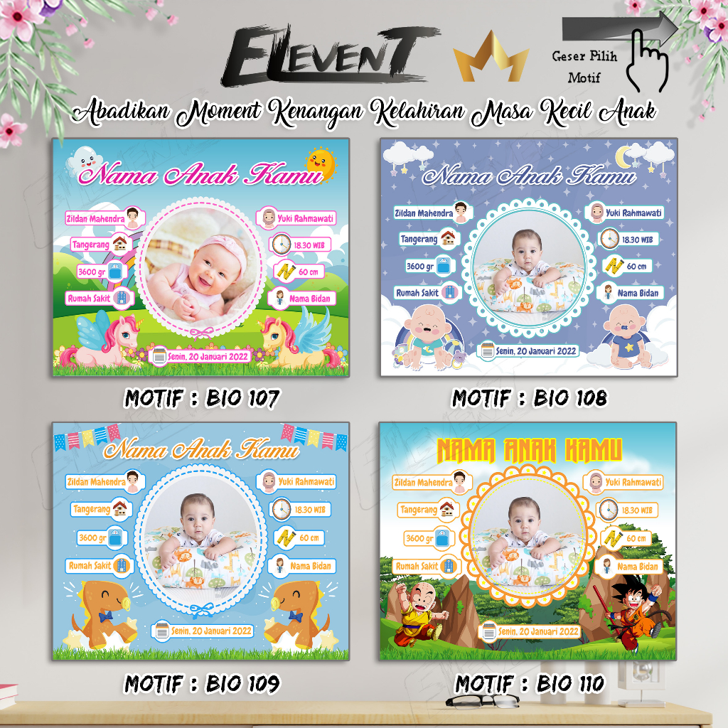 Jual Bikin Biodata Bayi Kayu 30x40cm Foto Gantung Hiasan Dinding ...