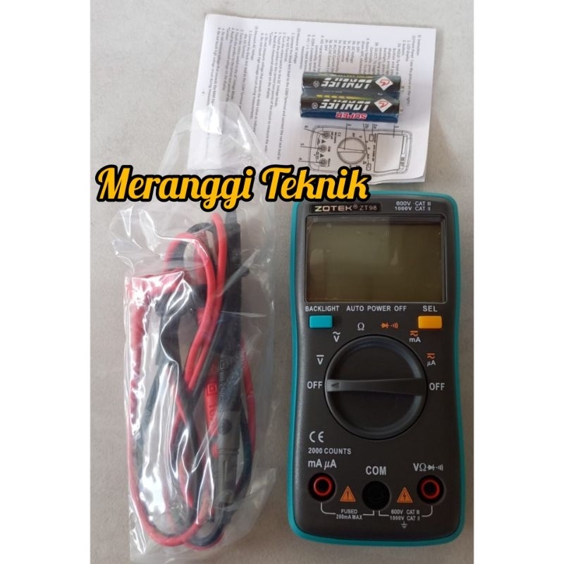Jual id4769 Avometer digital multimeter multitester zotek ZT98 | Shopee ...