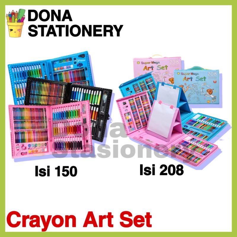 Jual Crayon Art Set 150 Pcs | Crayon Art Set 208 Pcs | Crayon murah ...