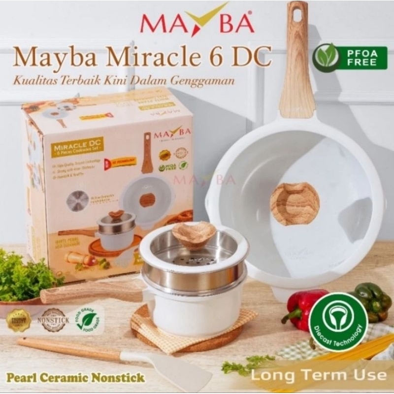 Jual PANCI SET MAYBA 6PC MIRACLE DC ( Wok Sauce pan steamer SPATULA ...