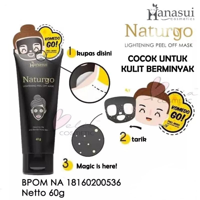 Jual HANASUI NATURGO PEEL OFF MASK KEMASAN TUBE 60 gr | Shopee Indonesia
