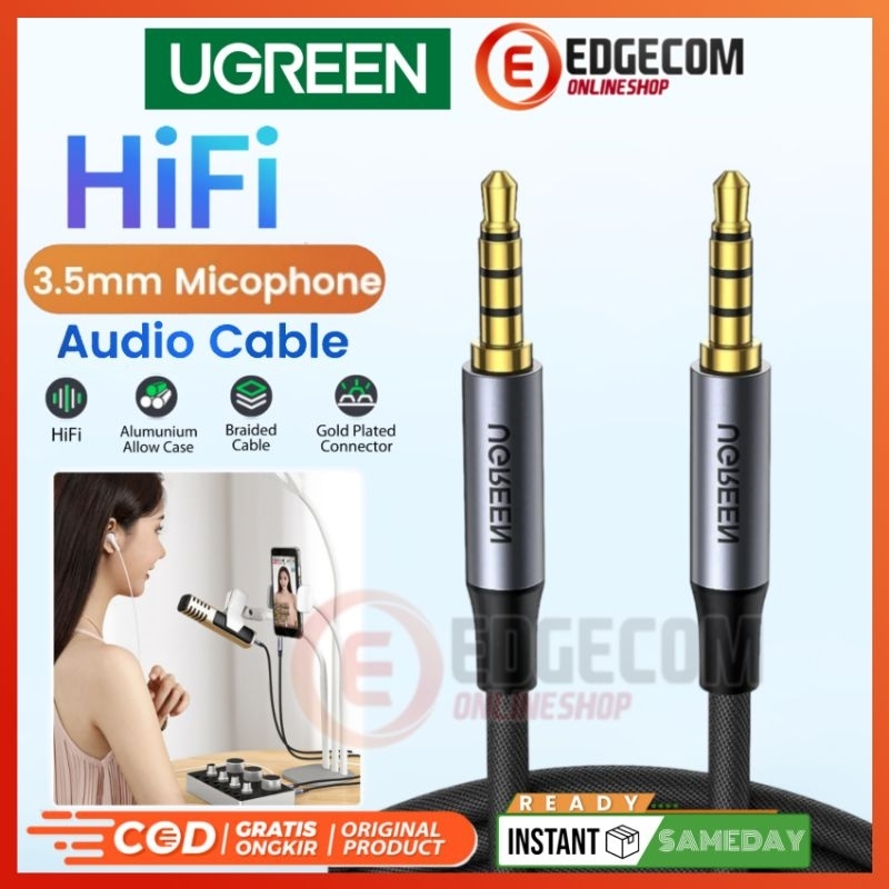 Jual UGREEN Kabel Audio Aux 3,5mm Male to Male TRRS For Phone / Mic / Sound Card | Shopee Indonesia