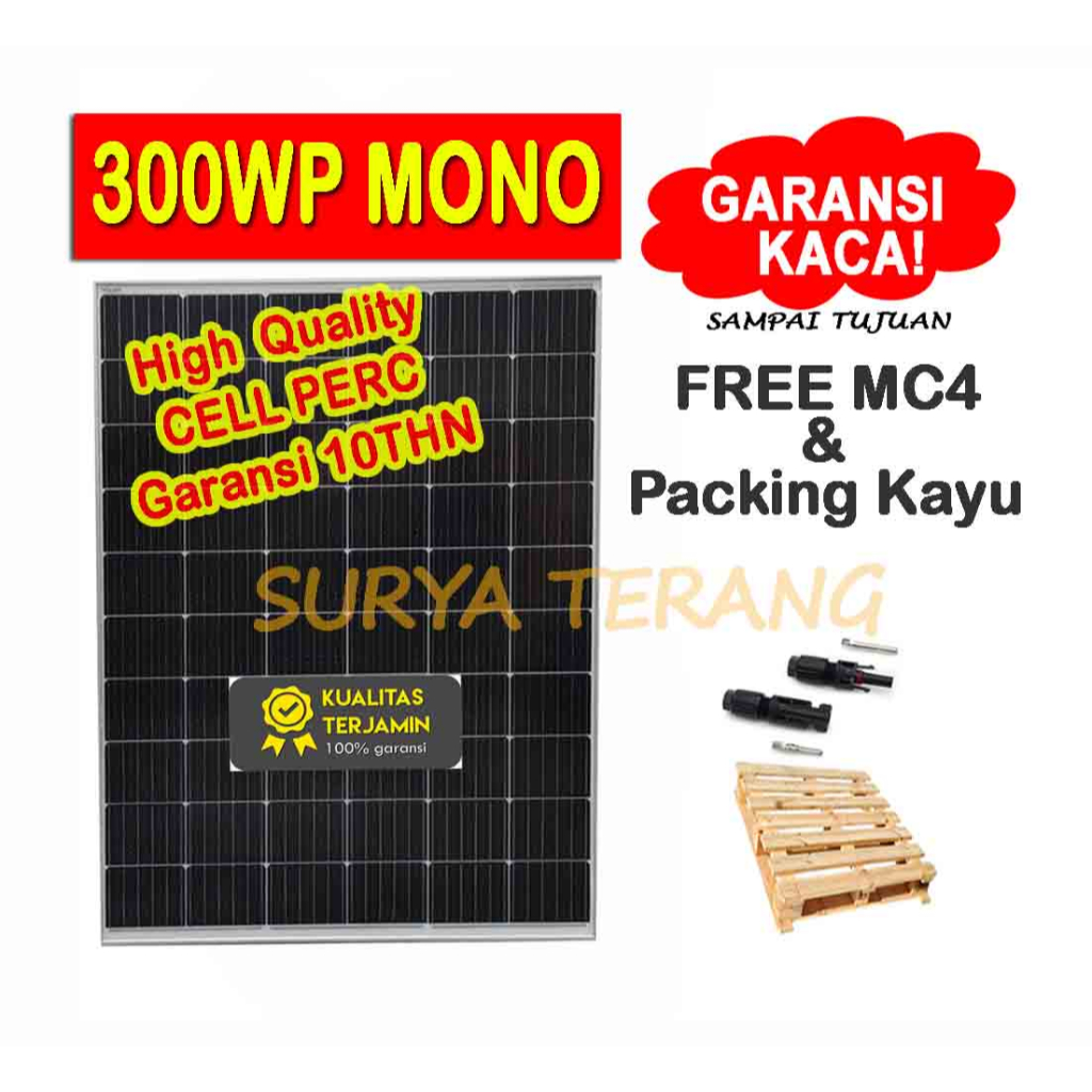Jual Solar Panel Surya 300wp Mono Solar Cell 300wp Mono Free Packing ...