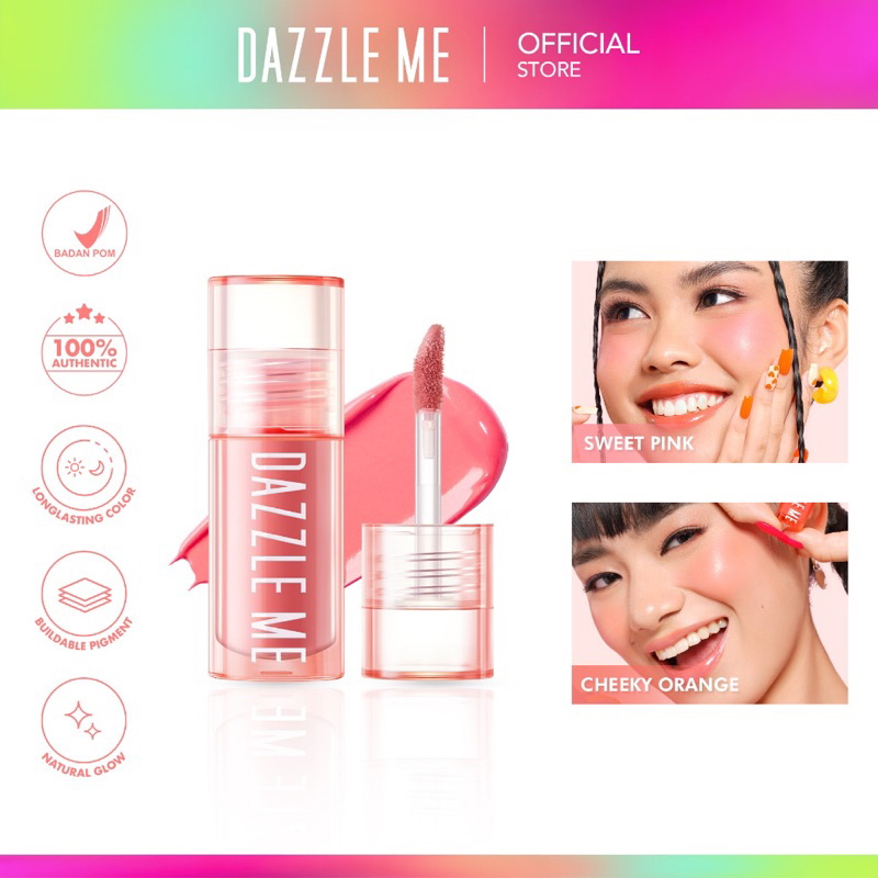 Jual DAZZLE ME Heart-Melt Creamy Liquid Blush 02 Cheeky orange | Shopee ...