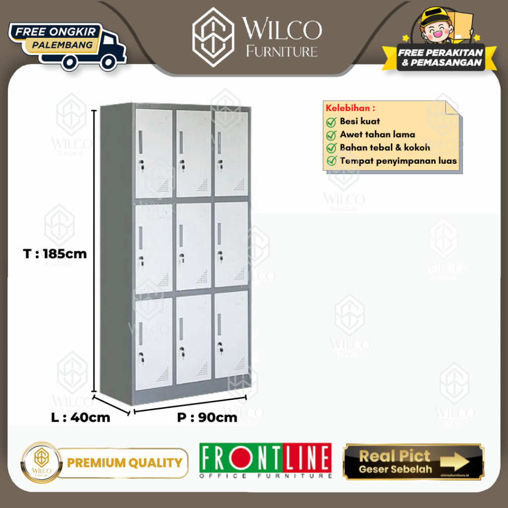 Jual Lemari Frontline Loker 9 Pintu / Lemari Besi Arsip / Lemari Locker ...