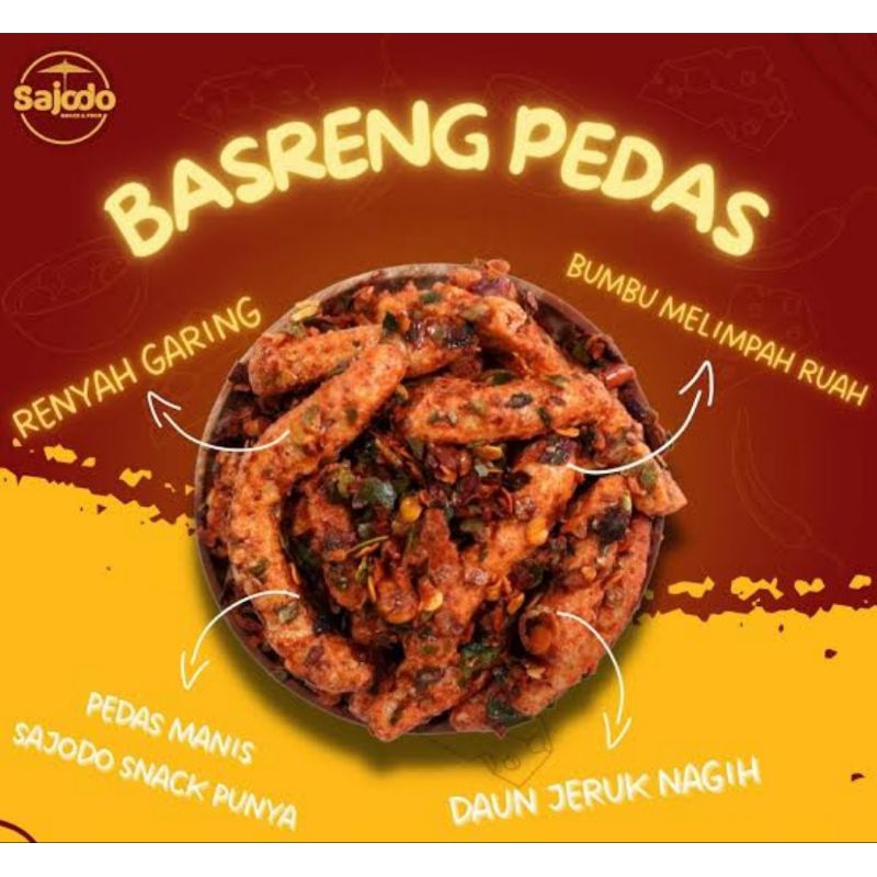 Jual PAKET HEMAT BASRENG VIRAL SAJODO SNACK isi 3pcs, Rasa Pedas daun ...