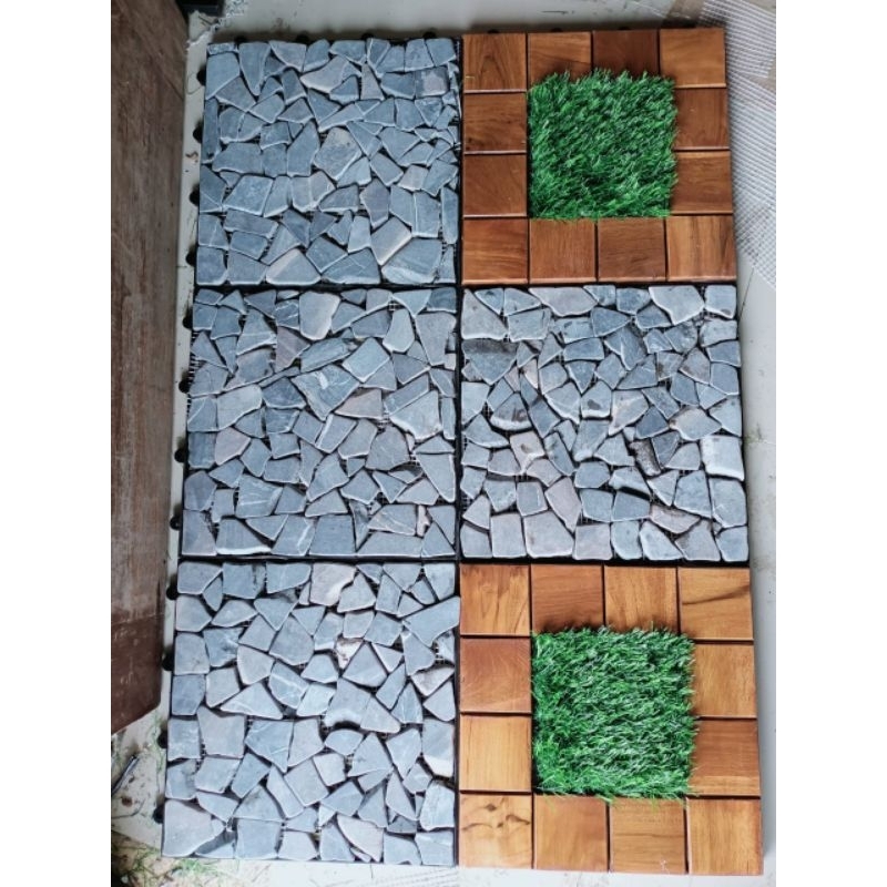 Jual Lantai mozaik Decking tile batu mozaic uk 30x30cm | Shopee Indonesia