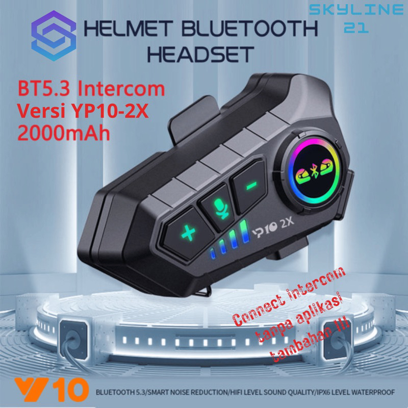 Jual INTERCOM HELM YP10 2X SHARING HEADSET HELMET BLUETOOTH VARIAN YP10 ...