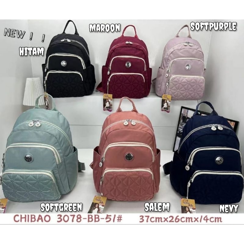 Jual RANSEL/BACKPACK ORI CHIBAO NILON CB3087-BB 6Sleting | Shopee Indonesia