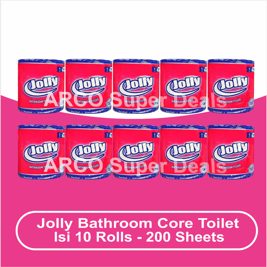 Jual Tissue Jolly Bathroom 10 Rolls Emboss 200 Sheet 2 Ply Tisu Toilet ...