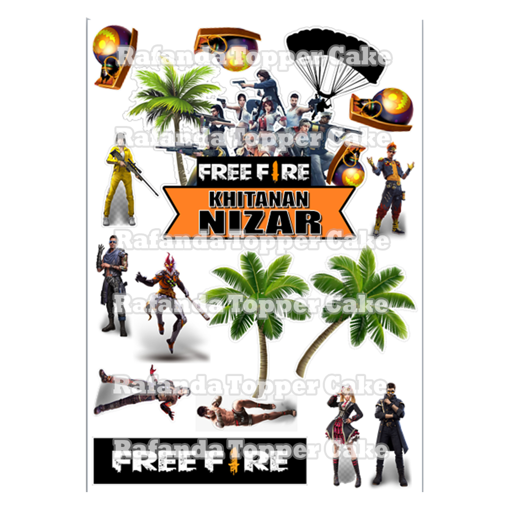 Jual topper kue karakter toper free fire custom nama | Shopee Indonesia