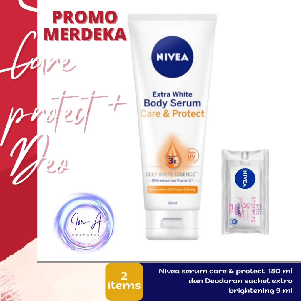 Jual NIVEA Extra White Care & Protect SPF15 Serum 180ml +Deodorant Deo ...