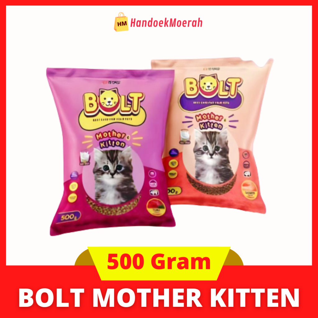 Jual [Freshpack] Makanan Kucing Kering Bolt Mother & Kitten 500 Gram ...