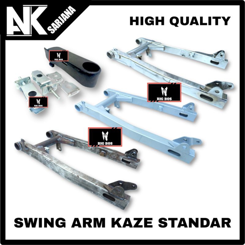 Jual SWING ARM KAZE R MENTAH SILVER CHROME STANDARD SET KARET GANJEL ...