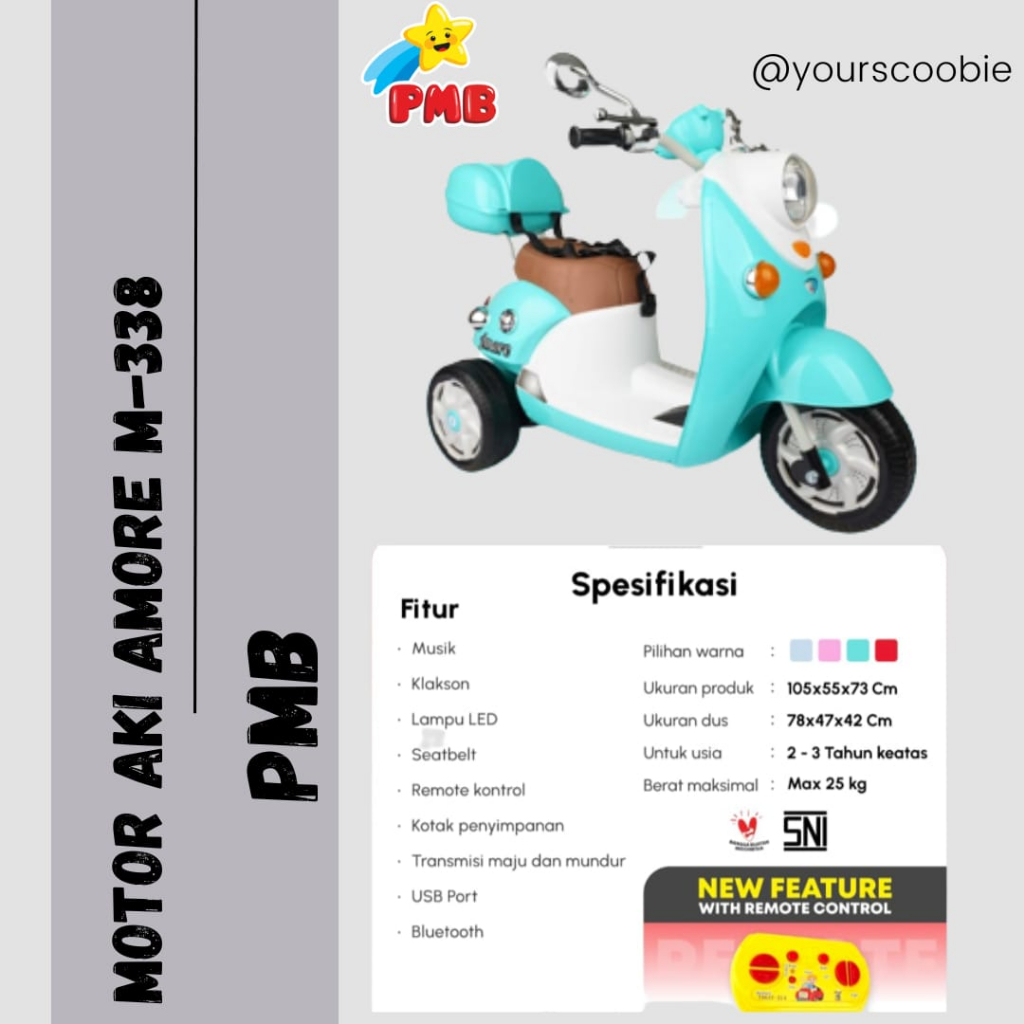 Jual MOTOR AKI SERI M338 - AMORE Motor Aki Anak Mainan Kendaraan Anak ...