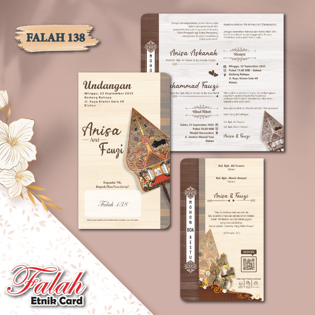 Jual Blangko Undangan Pernikahan Terbaru Merek Falah 138 dengan Bahan ...