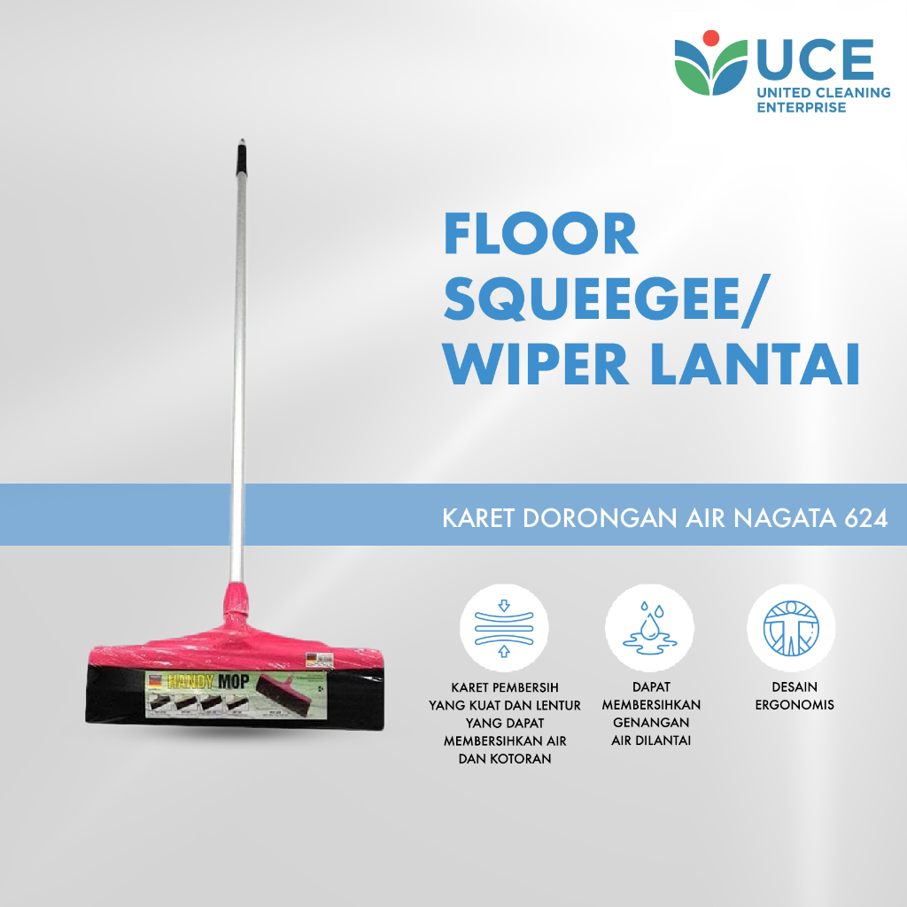 Jual Nagata Floor Squeegee/Wiper Lantai/Karet Dorongan Air 624 | Shopee ...