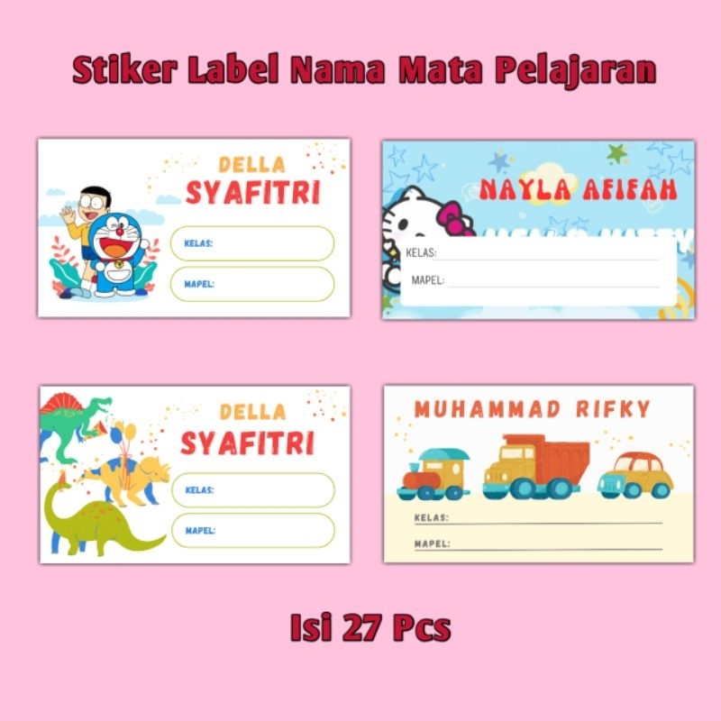 Jual Stiker Label Nama Mata Pelajaran Custom Nama/Stiker Mapel Custom ...