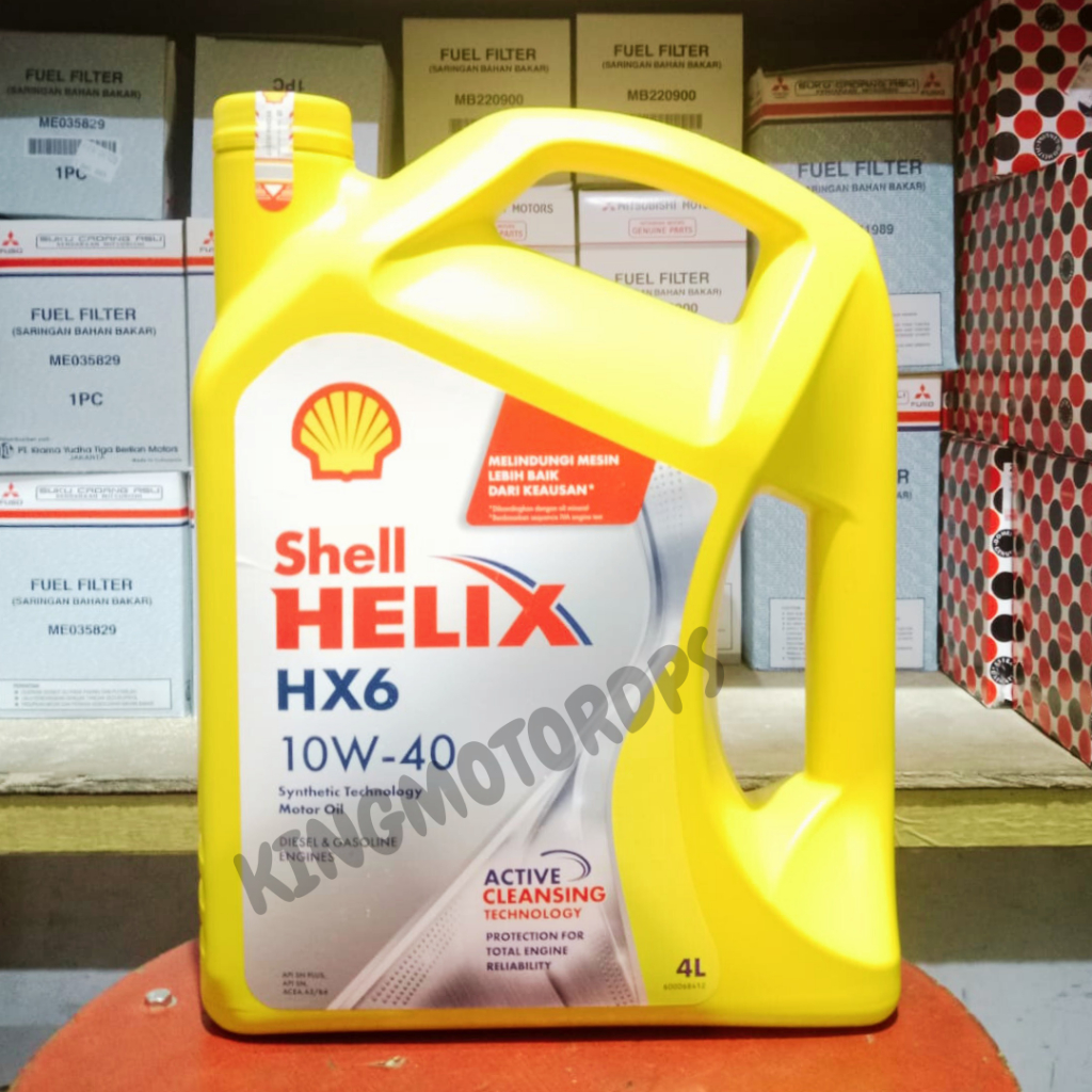 Jual KMD| OLI SHELL HELIX HX6 10W - 40 4 Liter | Shopee Indonesia