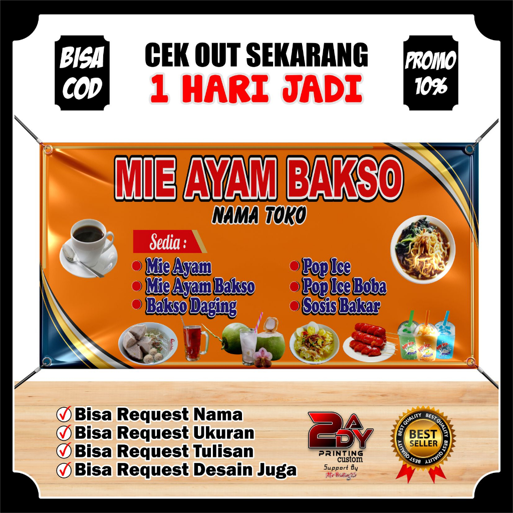 Jual Spanduk Banner Backdrop Mie Ayam Baso - Sepanduk Banner Baso/Mie ...