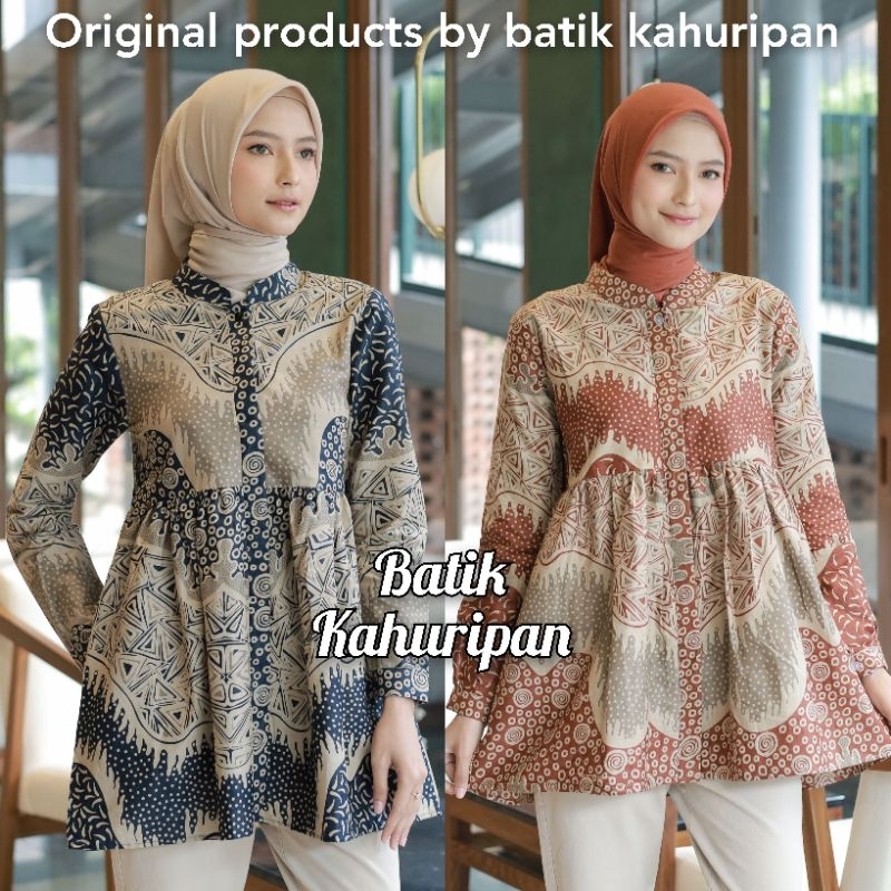 Jual Batik wanita Baju batik wanita modern blouse batik lyodra by batik ... Jual Batik wanita Baju batik wanita modern blouse batik lyodra by batik ...