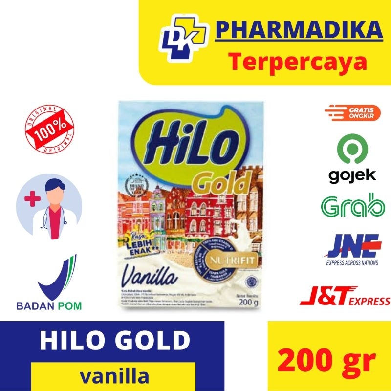Jual HILO GOLD VANILA 200 GR - SUSU TINGGI KALSIUM LEBIH RENDAH LEMAK ...