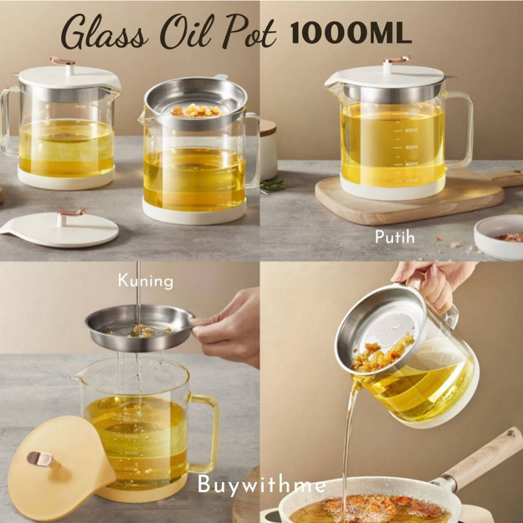 Jual Oil Glass Botol Kaca Tempat Penyaring Minyak Goreng Filter Oil ...