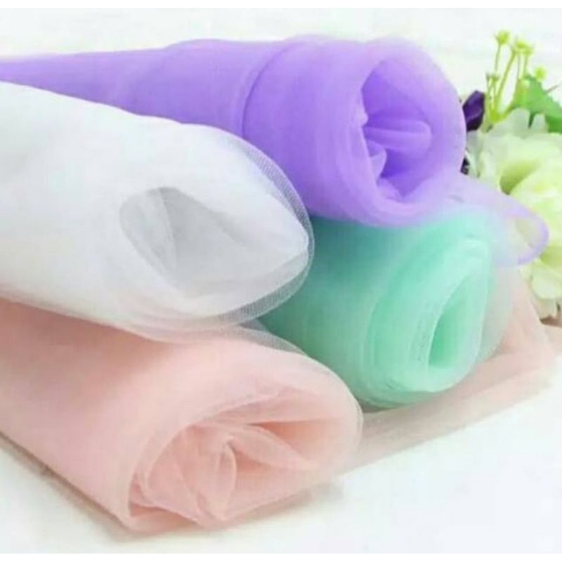 Jual Kain Tile Tulle Polos per ½ meter | Shopee Indonesia