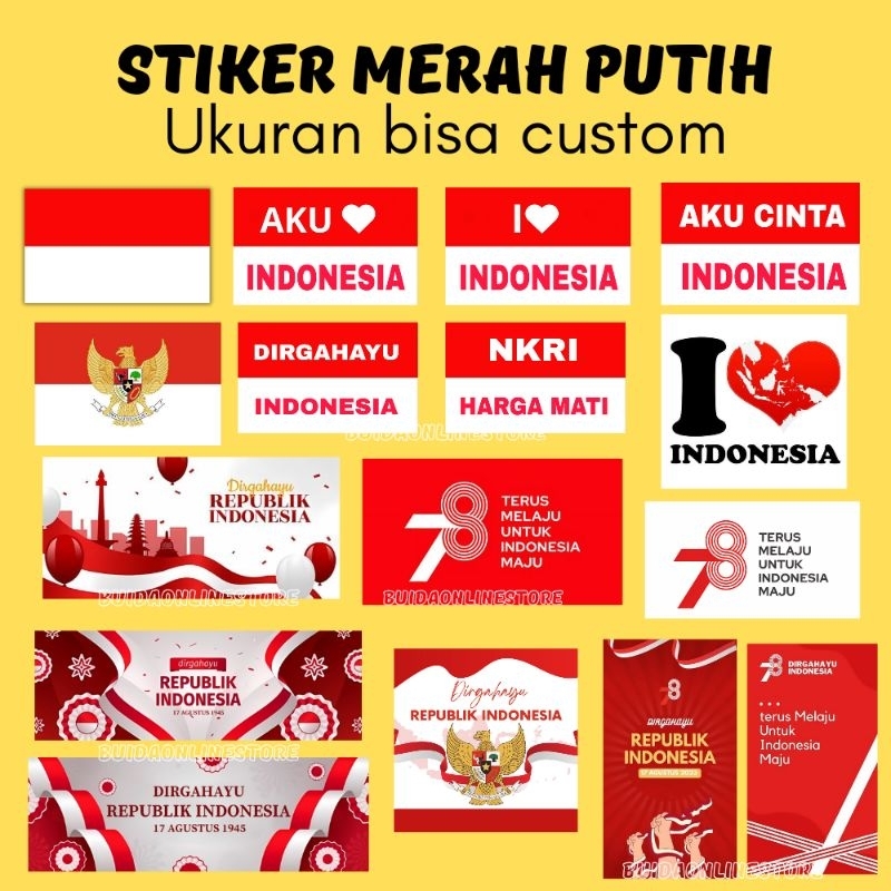 Jual Sticker Stiker Label Merah Putih Bendera Indonesia Dirgahayu NKRI ...