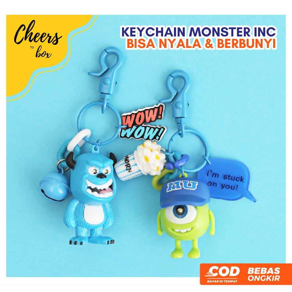 Jual Keychain Monster Inc Mike Wazowski dan James Sullivan / Gantungan ...