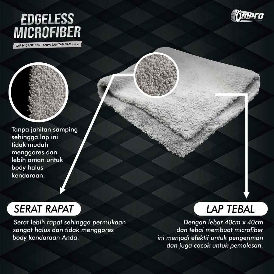 Jual Kain Lap Microfiber Edgeless Mobil Motor Lap Mikrofiber Microfiber ...