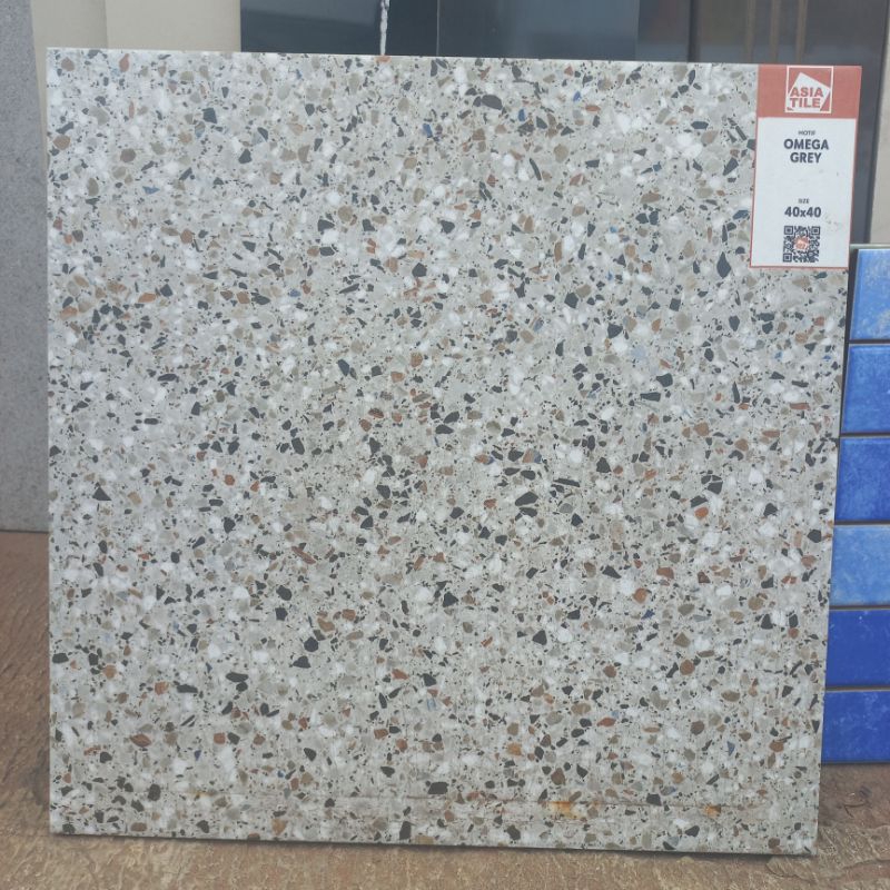 Jual KERAMIK LANTAI CARPOT/KAMAR MANDI ASIA TILE OMEGA GREY 40X40 KW1 ...