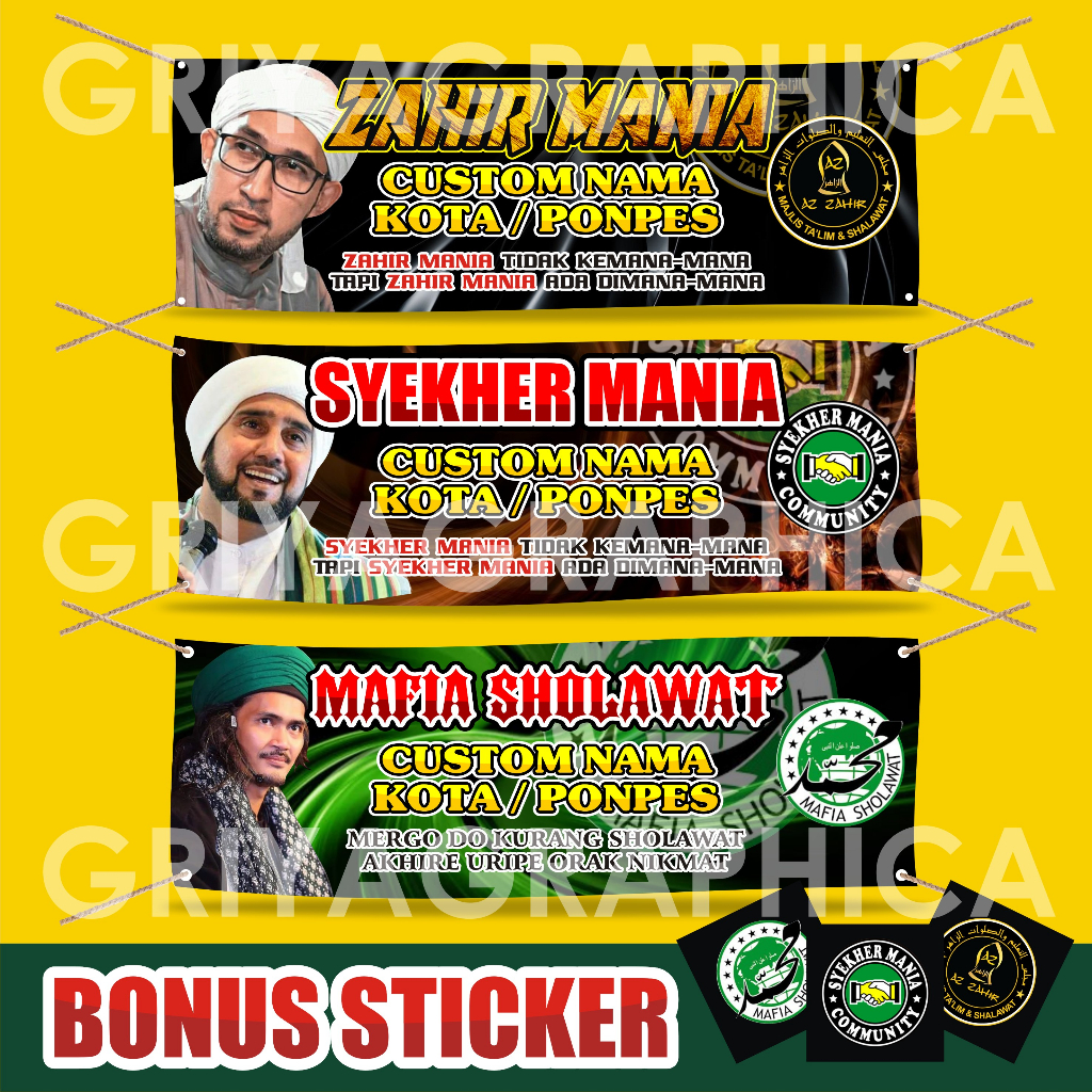 Jual spanduk sholawat - spanduk syekhermania - spanduk az zahir mania ...