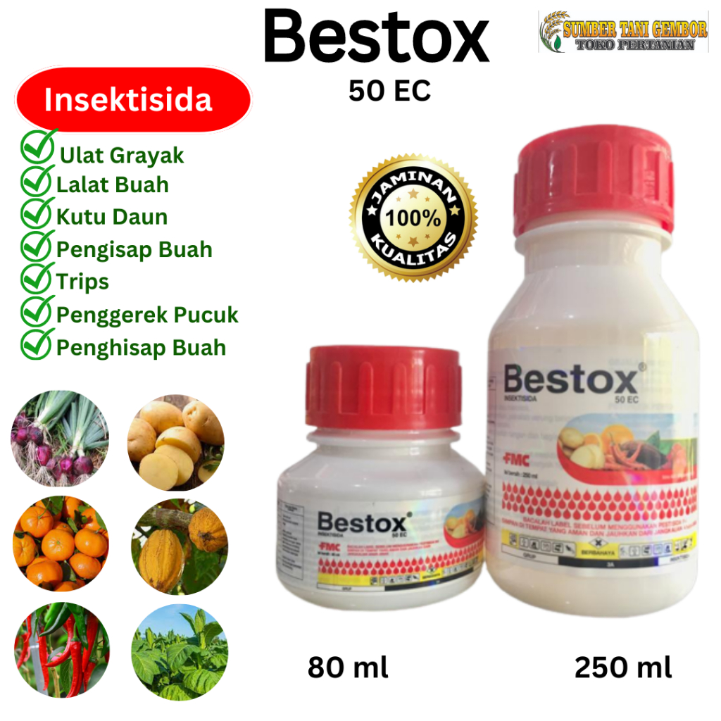 Jual Bestox 50 EC - Insektisida Pembasmi Ulat, Lalat Buah, Kutu Daun ...