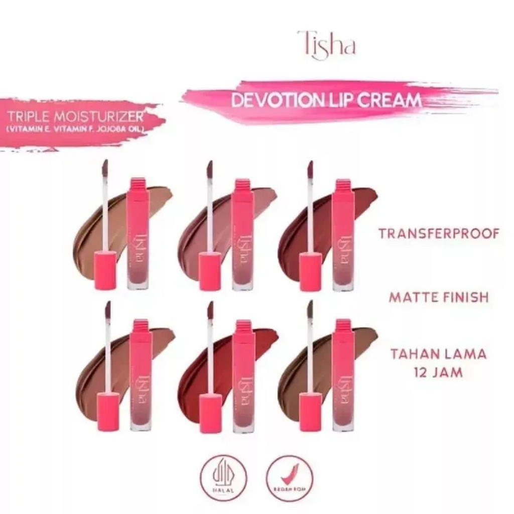 Jual Tisha Devotion Lip Cream 4ml ( Matte Finish / Transferproof ...