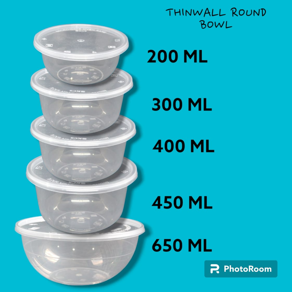 Jual THINWALL ROUND BOWL KCS 650 ML isi 25 pcs, kemasan makanan ...
