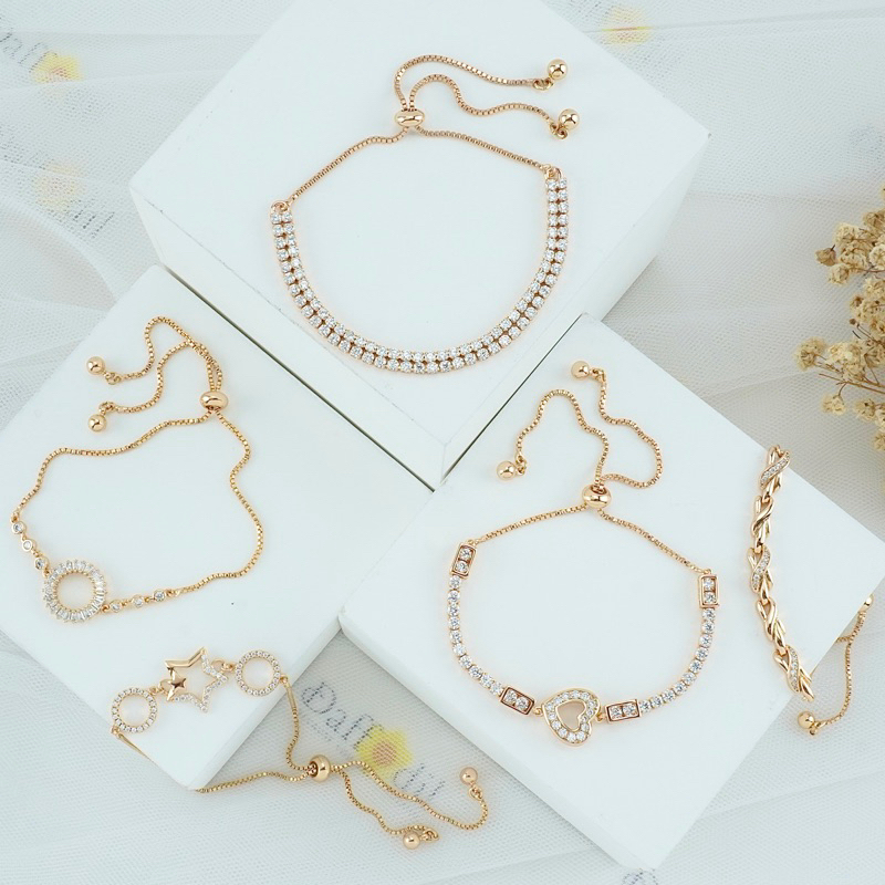 Jual Daffodil COD Gelang Serut DFSR GOLD Adjustable Model Infinity Love ...