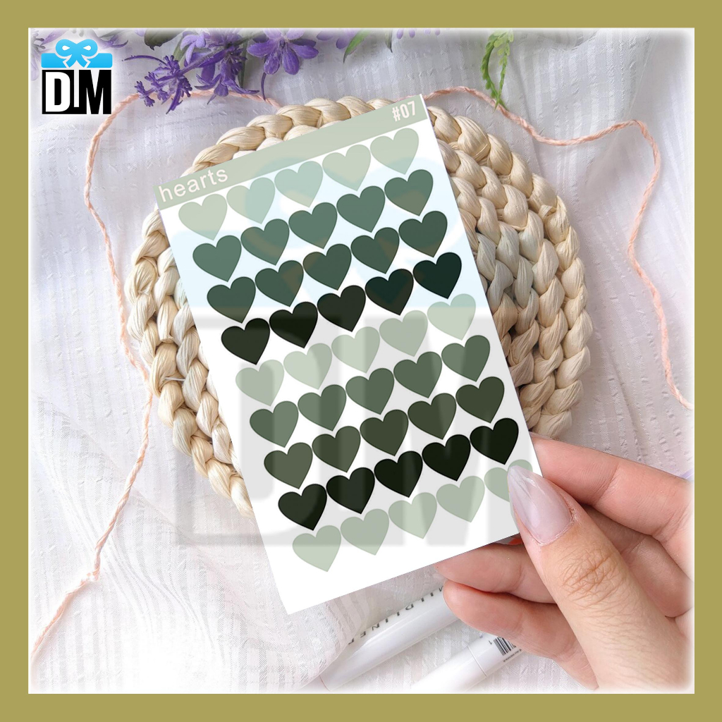 Jual Sticker Hati Love Heart Sticker Warna Warni Pastel Aesthethic ...