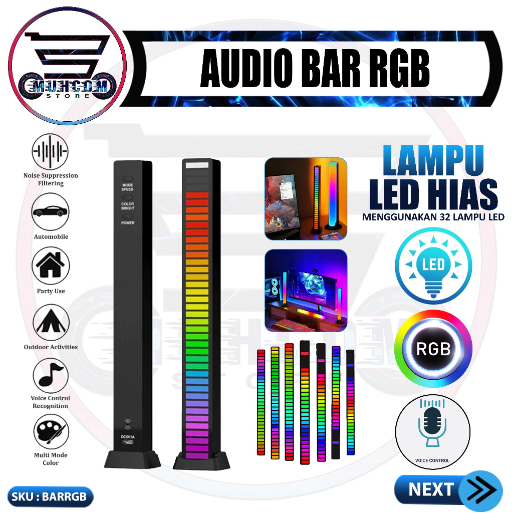 Jual Audio Bar Strip Spectrum Lampu LED RGB Indikator Ritme Sensor ...