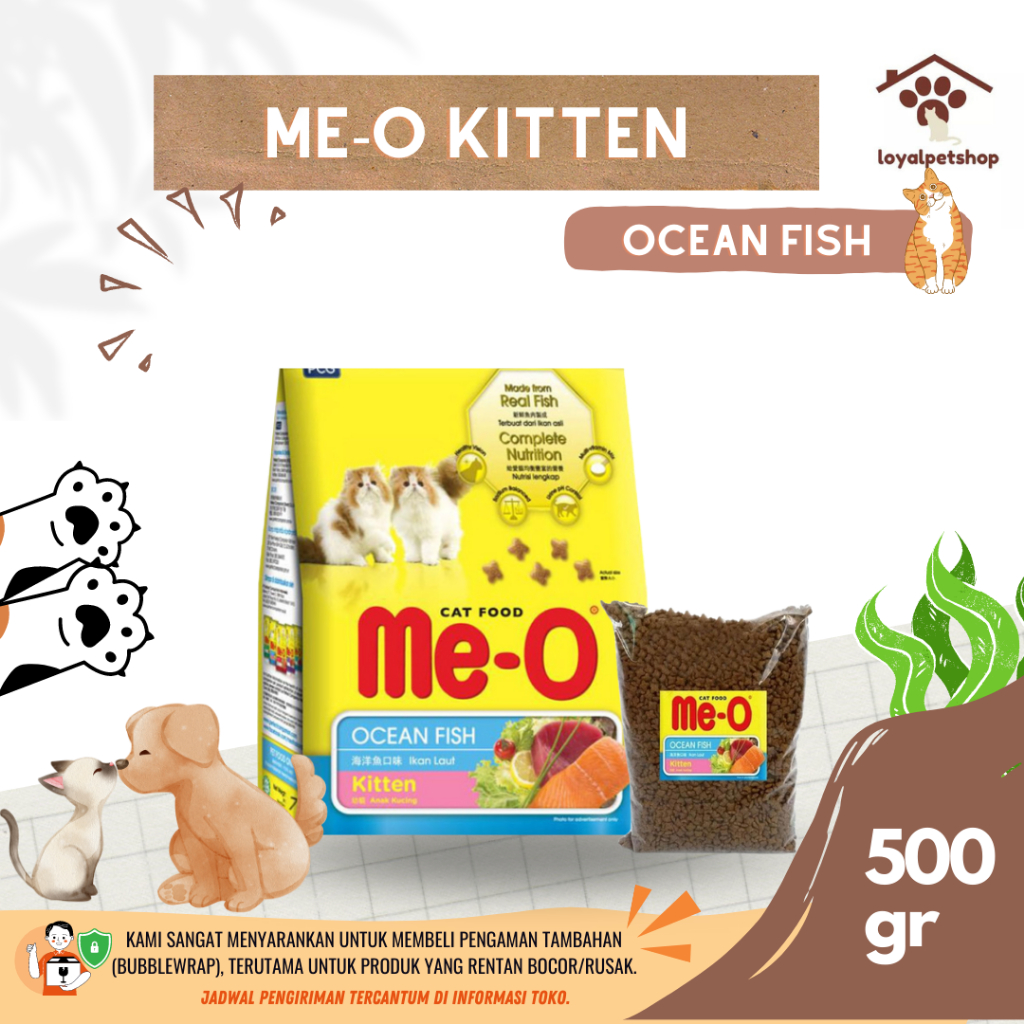 Jual Makanan kucing - MEO kitten ocean fish repack 500gr | Shopee Indonesia