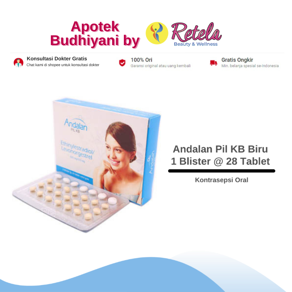 Jual Andalan Pil KB Biru 1 Blister @ 28 Tablet / Kontrasepsi Oral Untuk ...