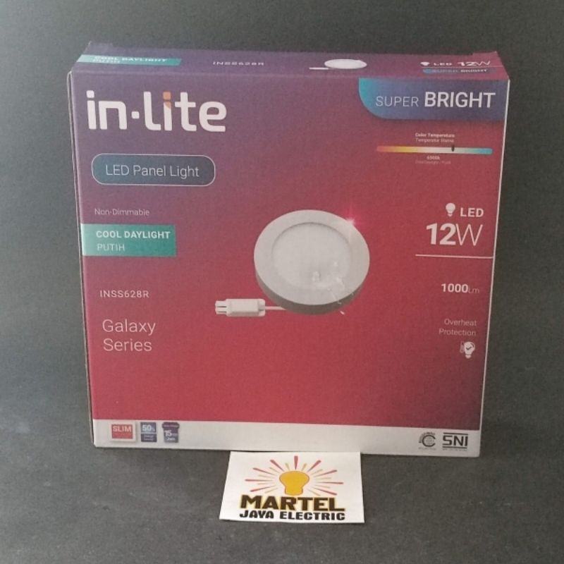 Jual LAMPU PANEL DOWNLIGHT OB LED INLITE INSS628R BULAT 12 WATT ...