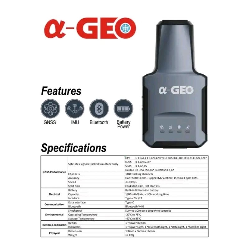 Jual GPS GEODETIK @-GEO ALPHA L2 IMU GNSS PERANGKAT GNSS GEODETIK ...