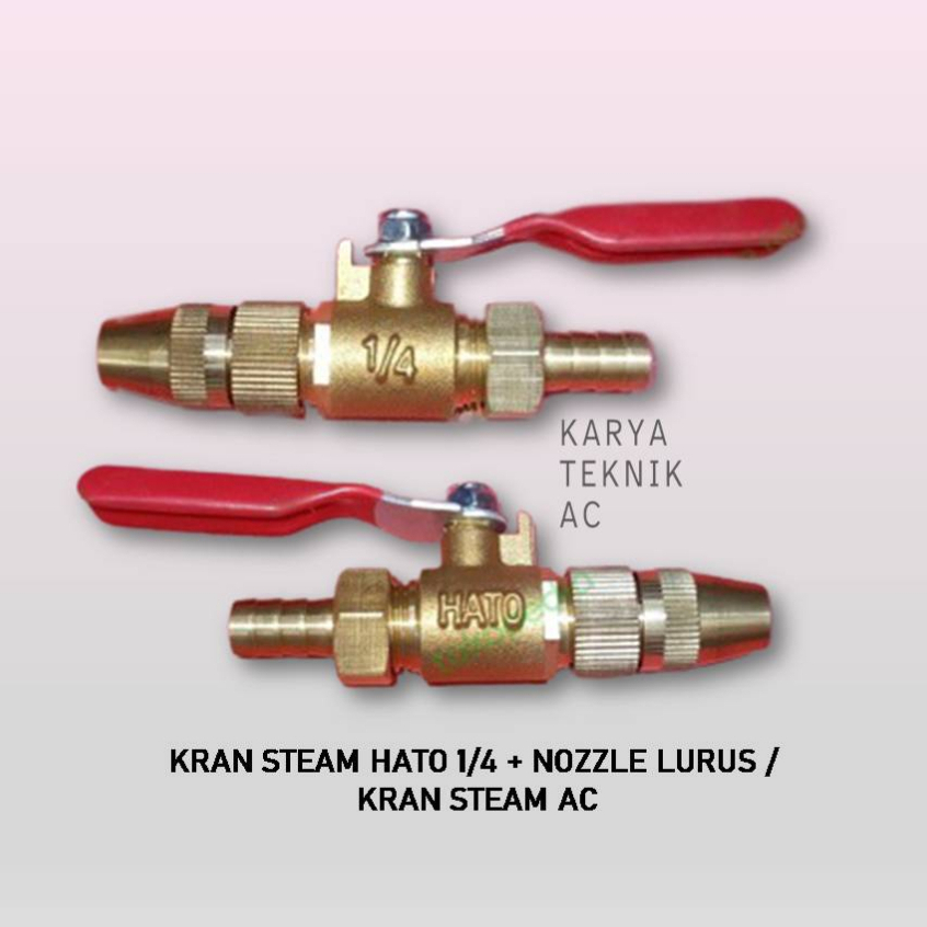 Jual KRAN STEAM HATO 1/4 + NOZZLE LURUS / KRAN STEAM AC | Shopee Indonesia