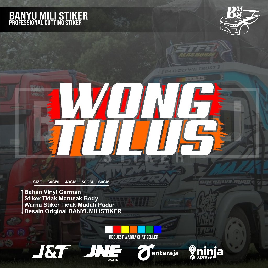 Jual Stiker kaca mobil wong tulus stiker variasi kaca mobil truk pickup ...
