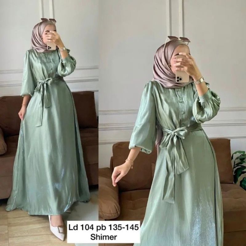 Jual [ Bisa COD ] Maxi Dress Satin Silk Shimmer Maxmara Premium | Gamis ...