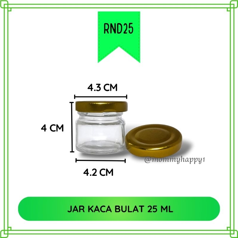 Jual (6 Pcs) Mini Jar Pot / Botol Kaca Bulat Ukuran 25 ml | Shopee ...